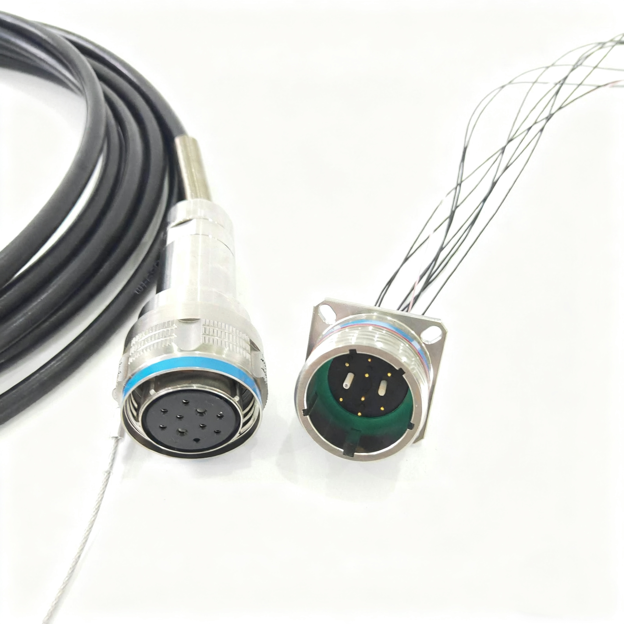 D38999 12Cores Single Mode Fiber and Electrical Connector Plug and Soc ...